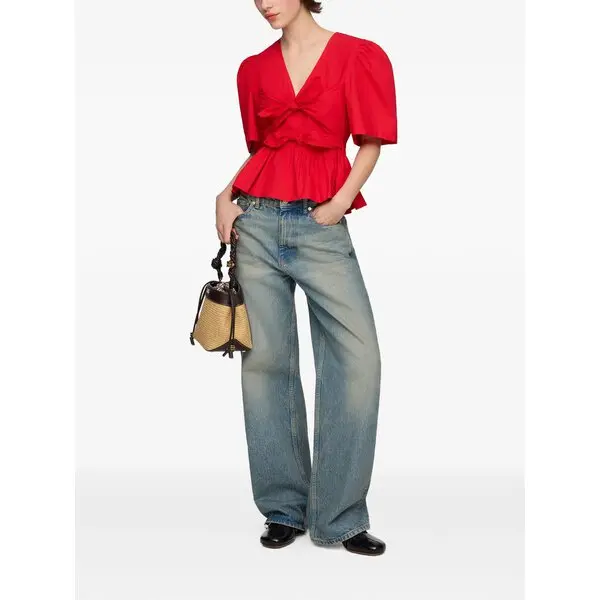 GANNI Tops Blouses - Red