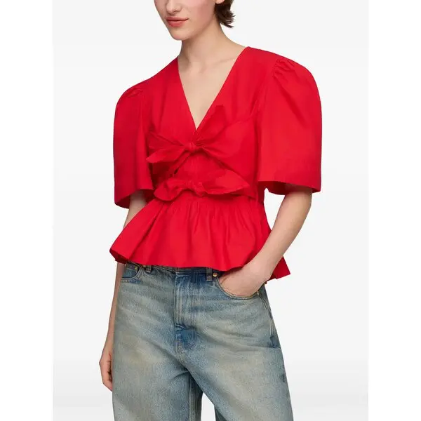 GANNI Tops Blouses - Red