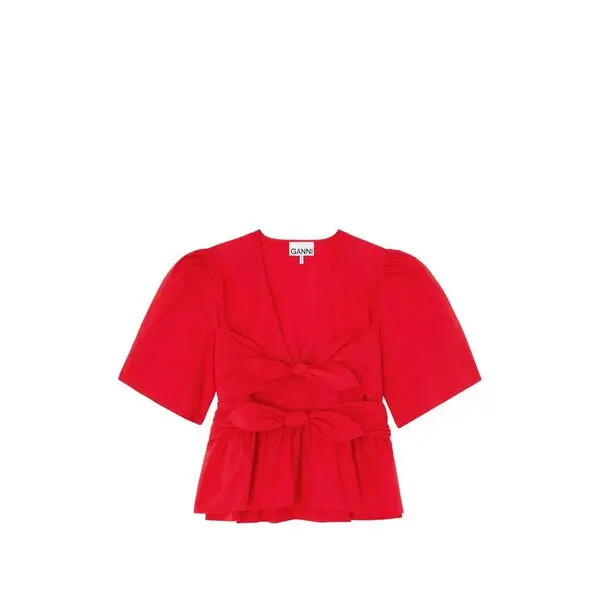 GANNI Tops Blouses - Red