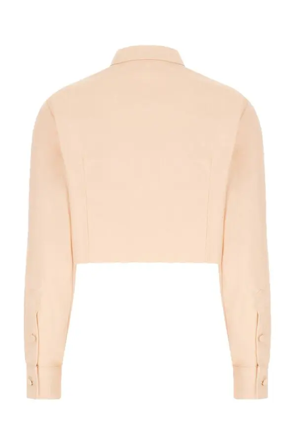 Raf Simons Cropped Button-up Shirt With Logo Patch