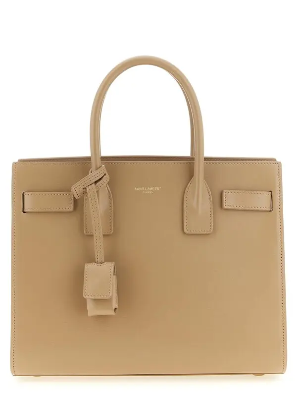 Saint Laurent Smooth Leather Baby Sac De Jour Handbag - Cream