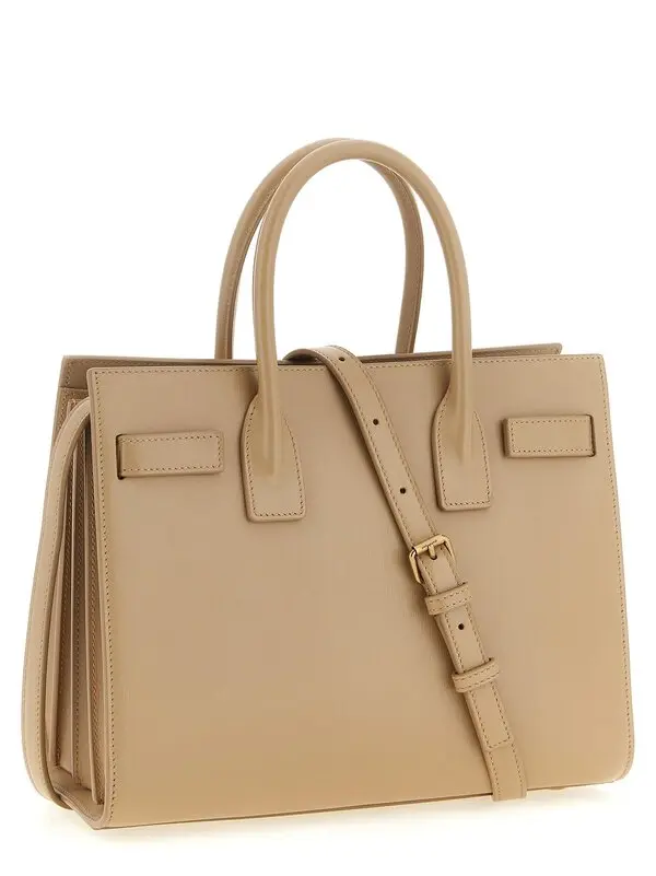 Saint Laurent Smooth Leather Baby Sac De Jour Handbag - Cream