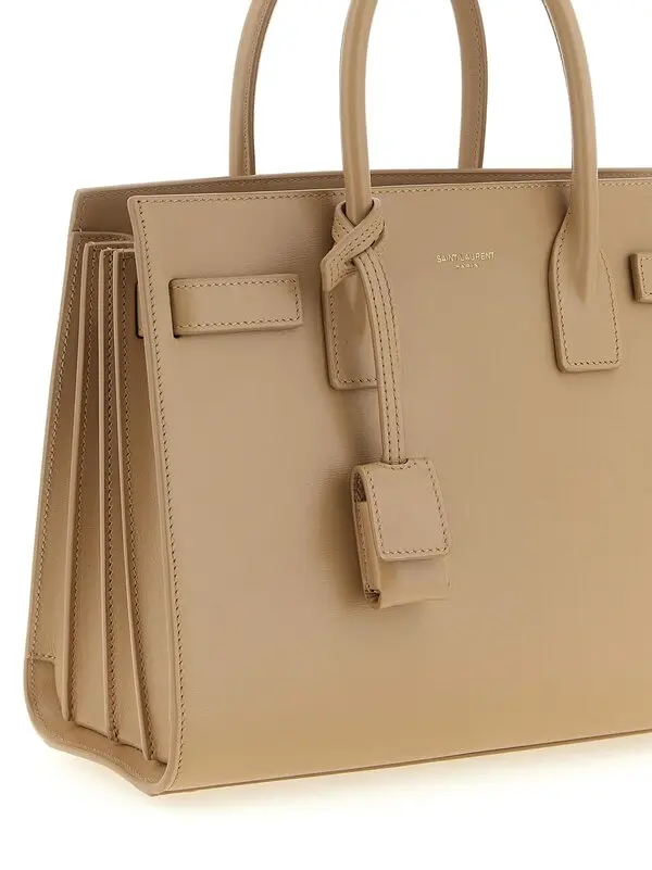 Saint Laurent Smooth Leather Baby Sac De Jour Handbag - Cream