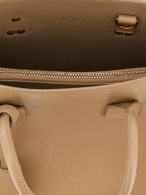 Saint Laurent Smooth Leather Baby Sac De Jour Handbag - Cream