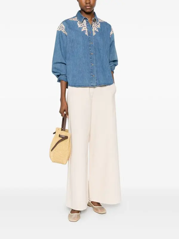 FORTE_FORTE Cotton Wide-leg Trousers