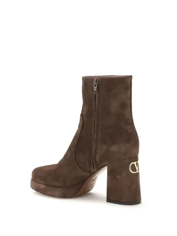 Valentino Garavani Platform Ankle Boots - Brown