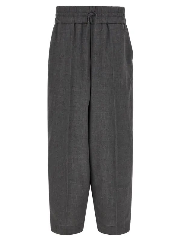 AMI Paris Mélange Wool Pants - Gray