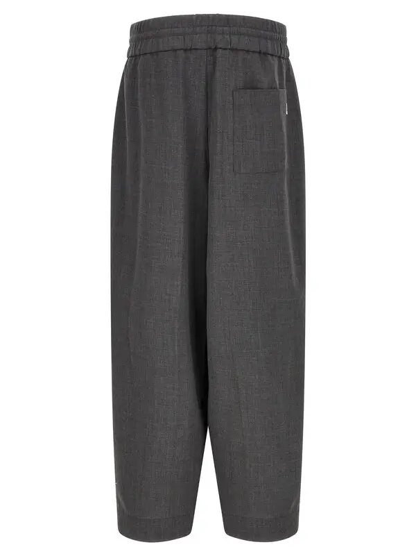 AMI Paris Mélange Wool Pants - Gray