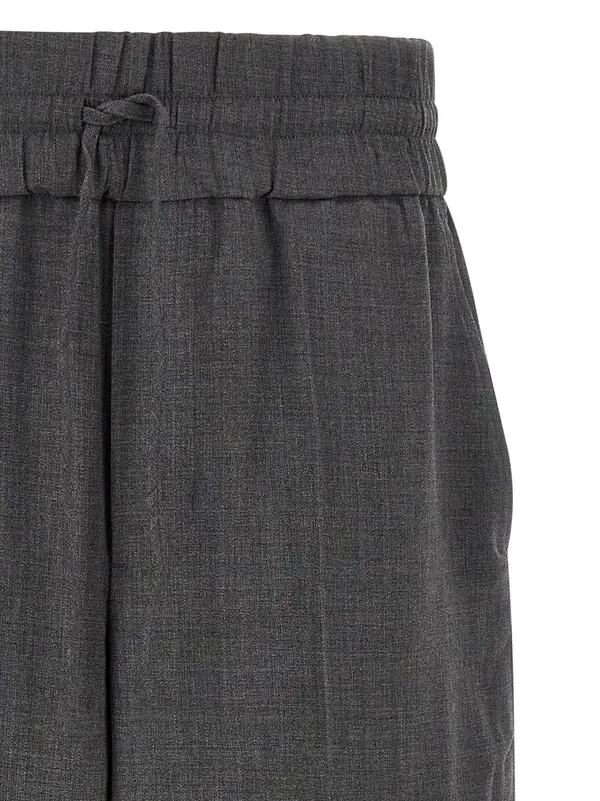 AMI Paris Mélange Wool Pants - Gray