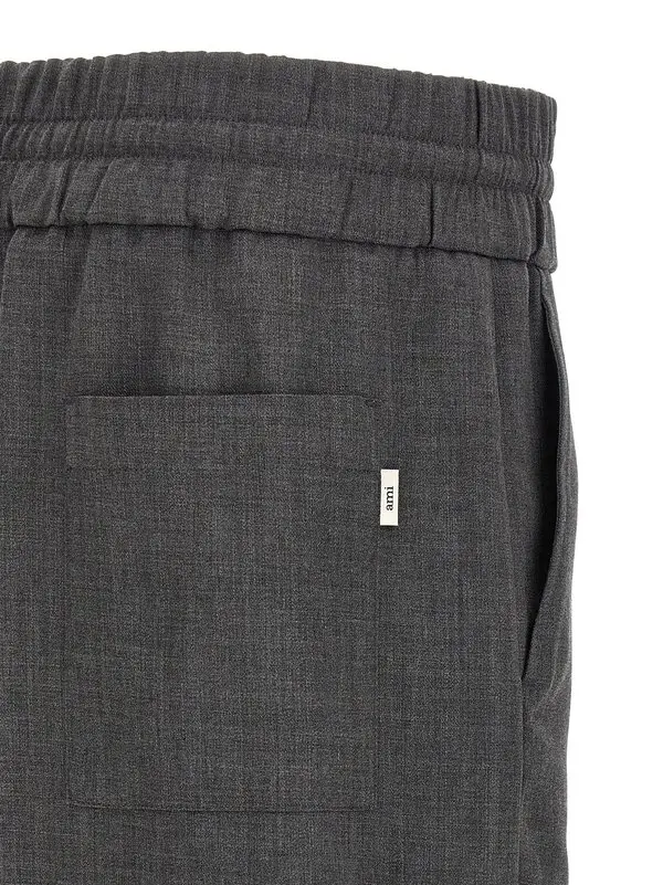 AMI Paris Mélange Wool Pants - Gray