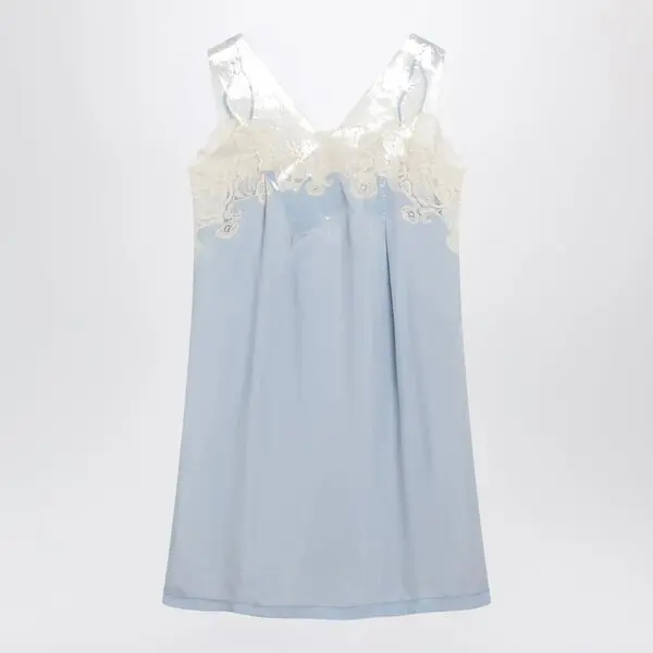 MAISON MARGIELA Taped Slip Dress In Cupro Light - Blue