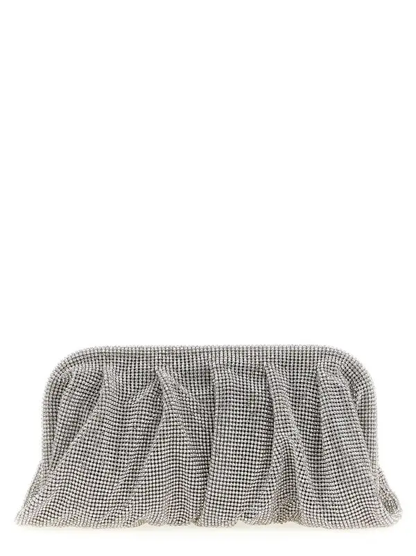 Benedetta Bruzziches Rhinestone Mesh Clutch - Silver