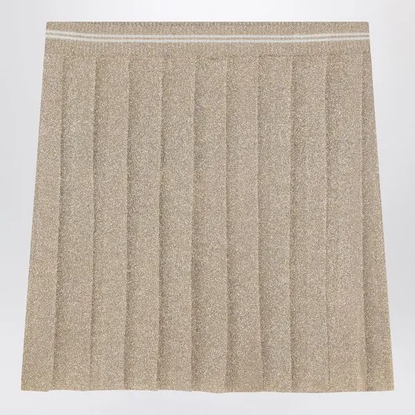 Miu Miu Pleated Lurex Miniskirt