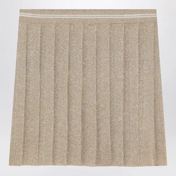 Miu Miu Pleated Lurex Miniskirt - Silver