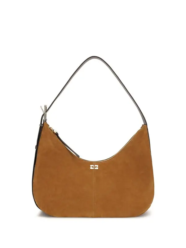 GANNI Suede Vegan Shoulder Bag - Brown