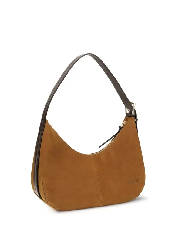 GANNI Suede Vegan Shoulder Bag - Brown