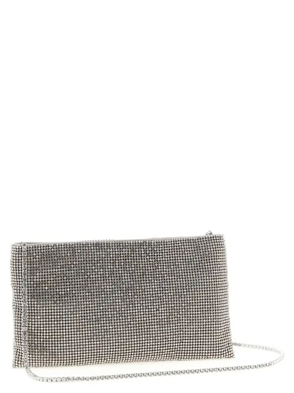Benedetta Bruzziches Rhinestone Mesh Clutch - Silver