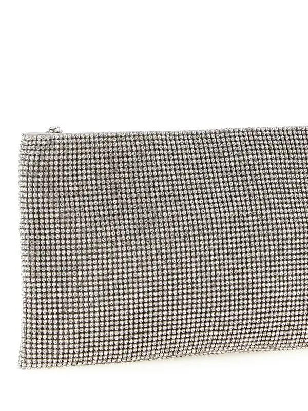 Benedetta Bruzziches Rhinestone Mesh Clutch - Silver