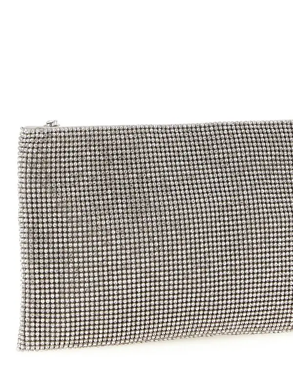 Benedetta Bruzziches Rhinestone Mesh Clutch - Silver