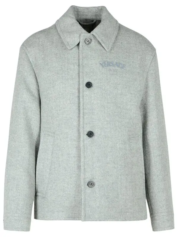 Versace Virgin Wool And Cashmere Jacket - Gray
