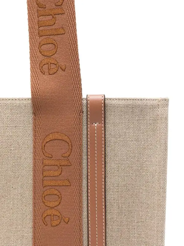 Chloé Woody Linen Tote Bag - Multicolor