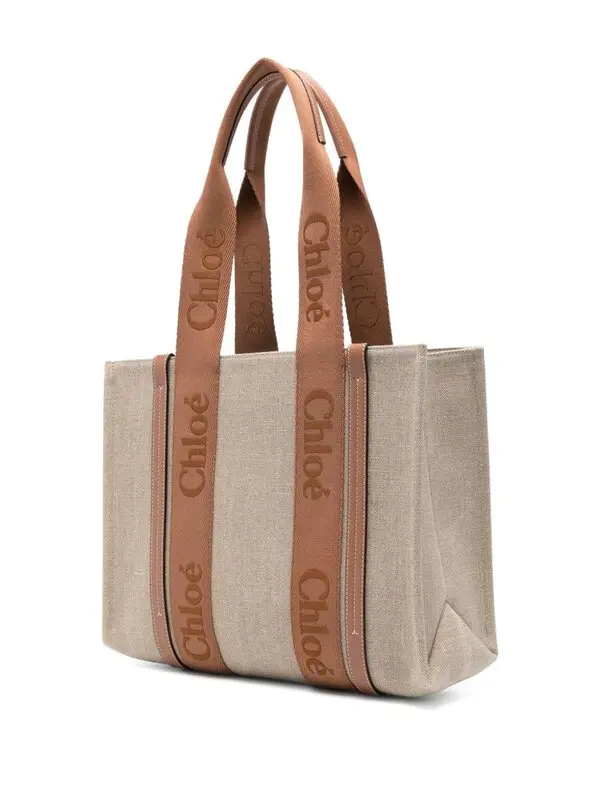 Chloé Woody Linen Tote Bag - Multicolor