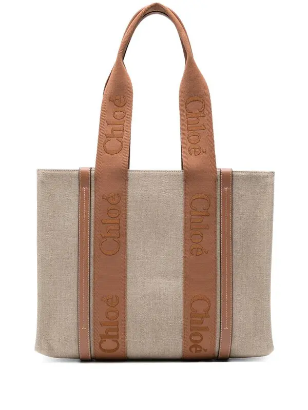Chloé Woody Linen Tote Bag - Multicolor