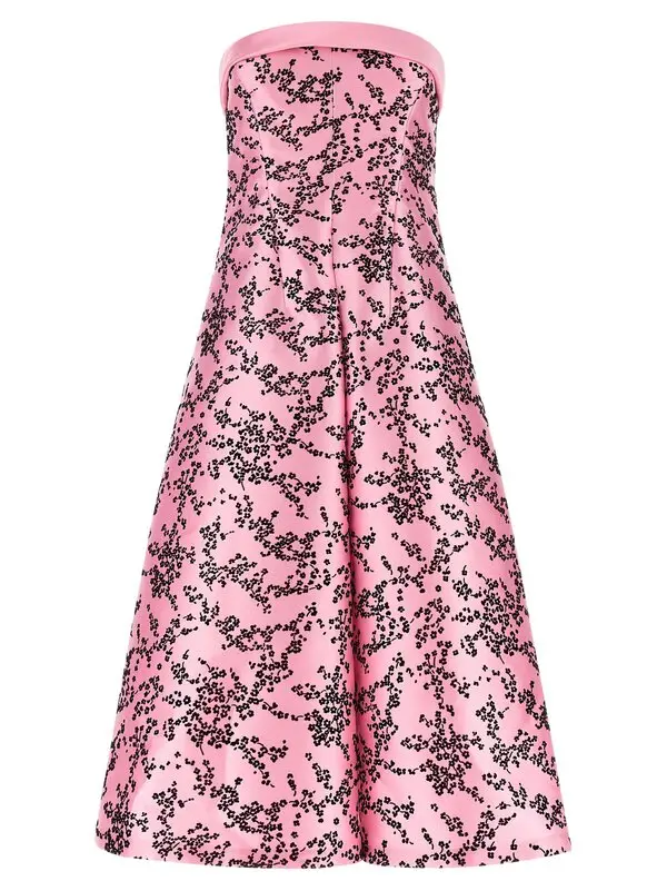 Alberta Ferretti Mikado Floreale' Dress - Multicolor