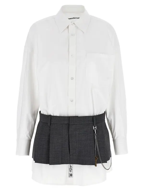 Alexander Wang Pre-styled Shirt Dress W Chain' Dress - Multicolor