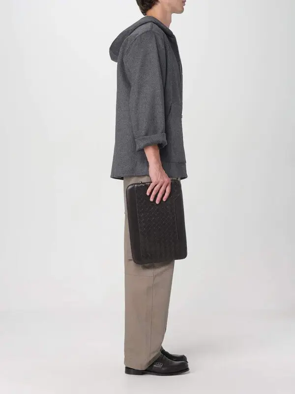 Bottega Veneta Zip Up Hooded Coat - Gray