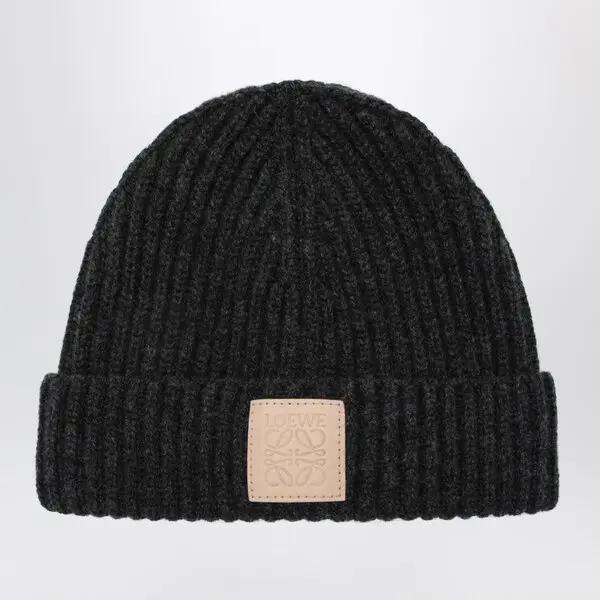 Loewe Ribbed Cashmere Beanie - Black