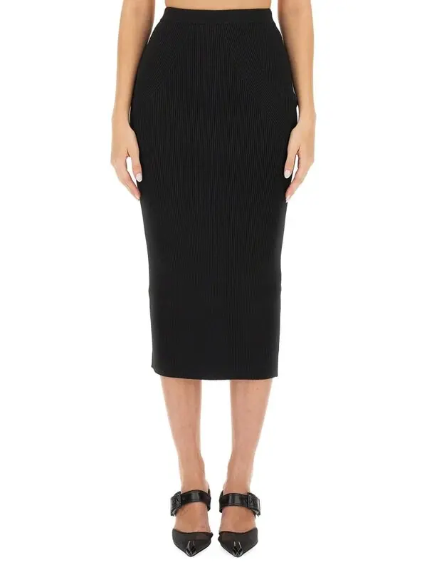 Alexander McQueen Knit Pencil Skirt - Black