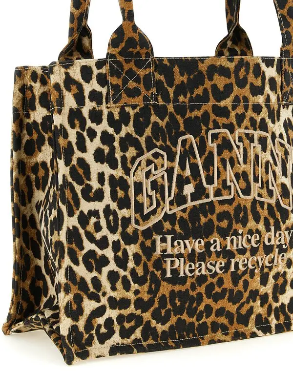 GANNI Leopard' Large Shopping Bag