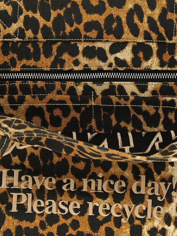 GANNI Leopard' Large Shopping Bag