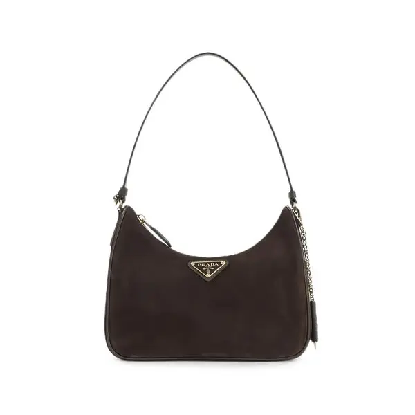 Prada Suede Shoulder Bag - Brown