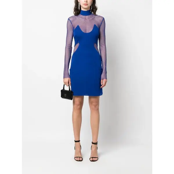 TOM FORD Crepe Mock Neck Long Sleeve Dress