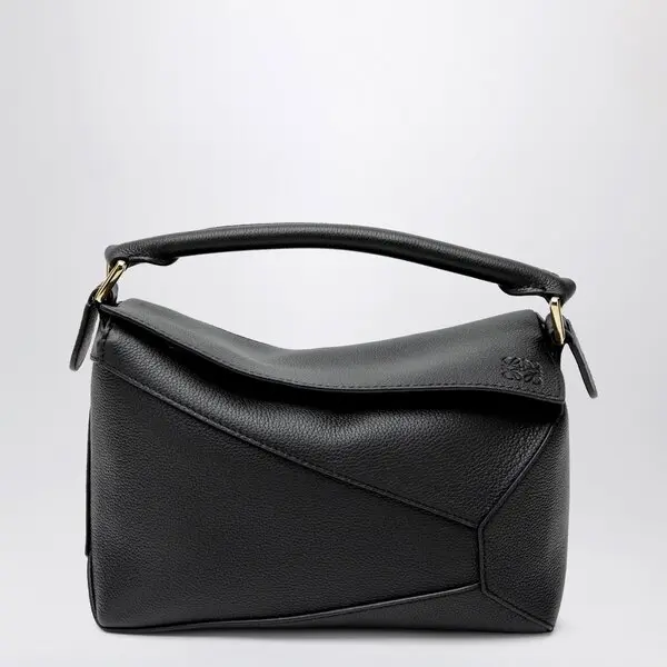 Loewe Small Grained Leather Puzzle Edge Bag - Black
