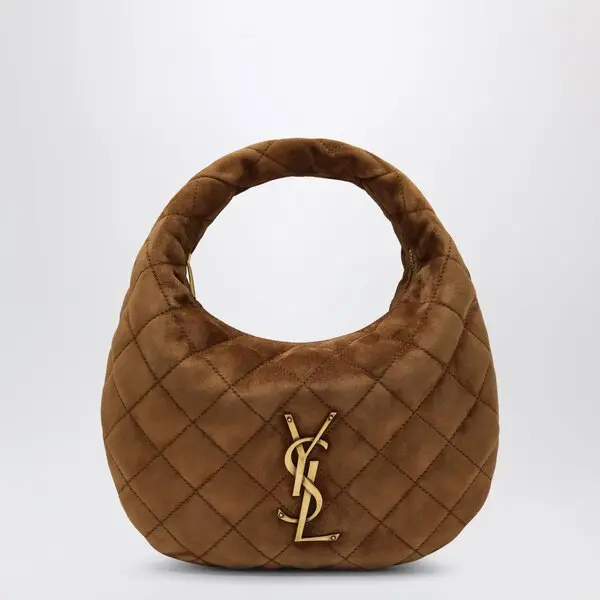 Saint Laurent Icarino Bag In Quilted Suede - Brown