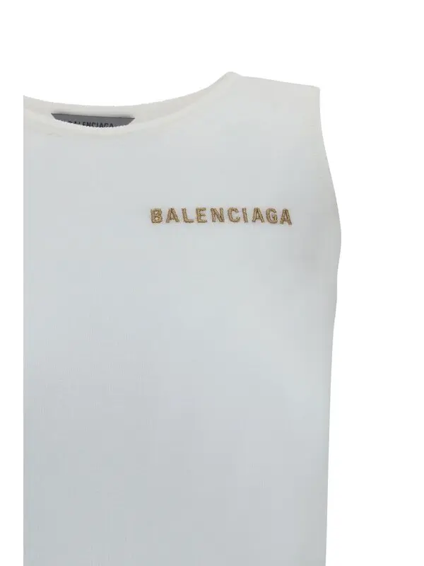 Balenciaga Logo Tank Top - White