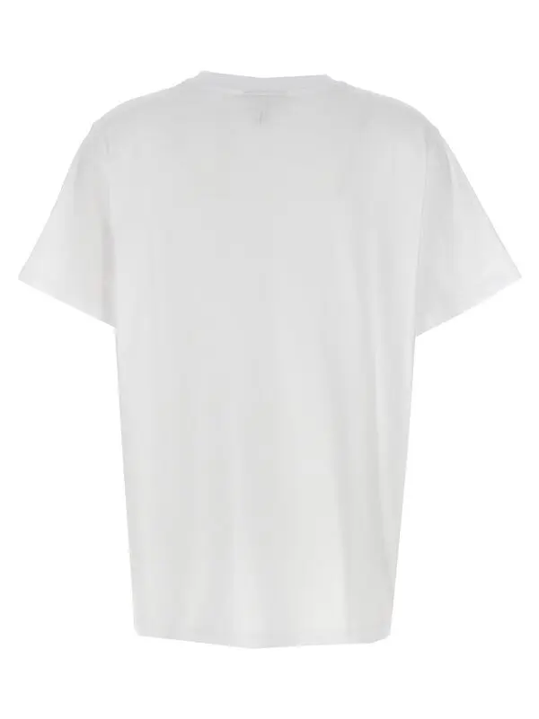 GANNI Leopard Print Cotton T-shirt - White