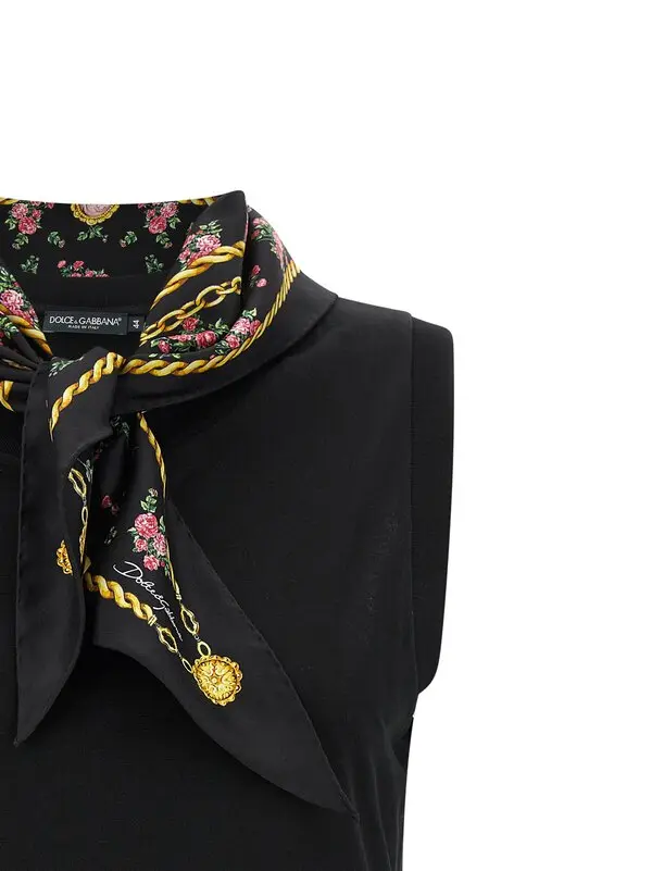 Dolce & Gabbana Sleeveless T-shirt With Scarf