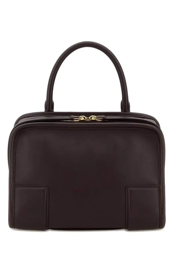 Loewe Dark Leather Small Amazona Handbag - Brown