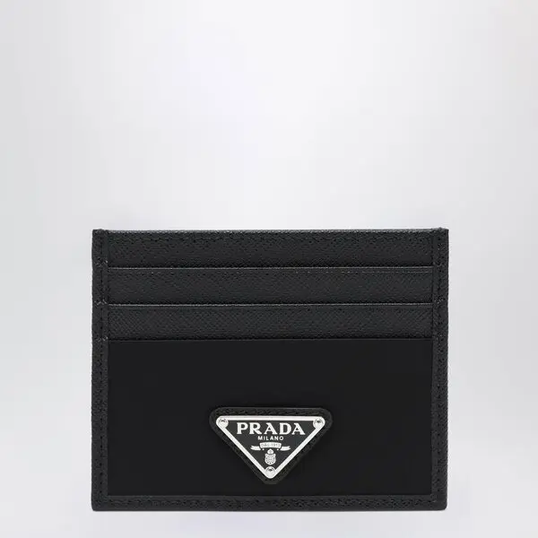 Prada Saffiano Card Case With Logo Triangle