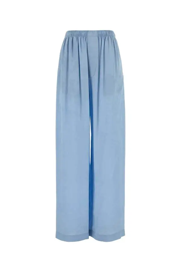 Balenciaga Light Silk Wide-leg Pant - Blue