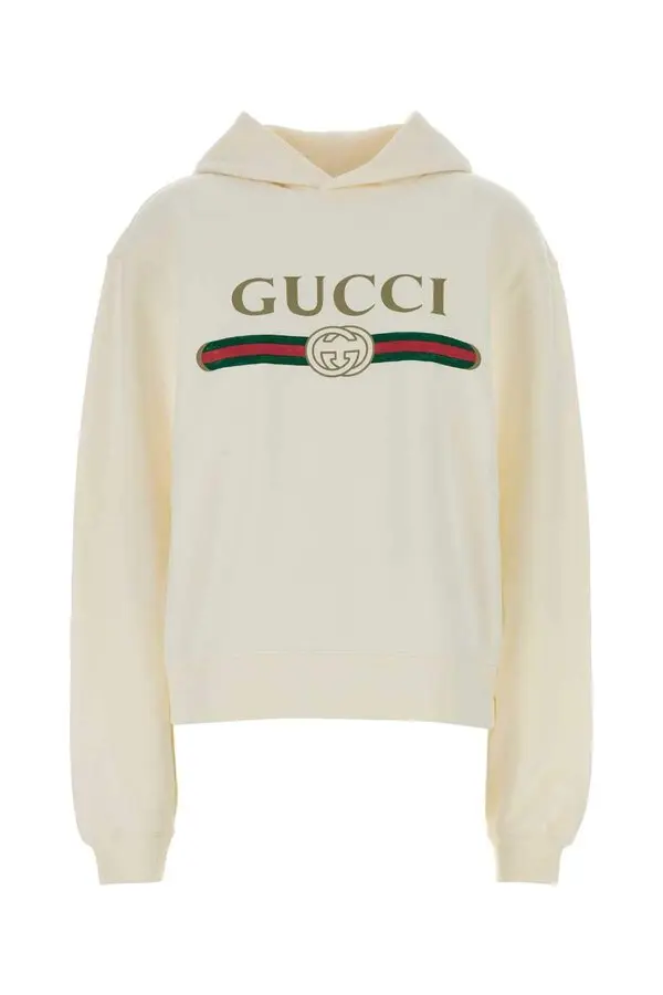 Gucci Cream Cotton Blend Sweatshirt - Yellow