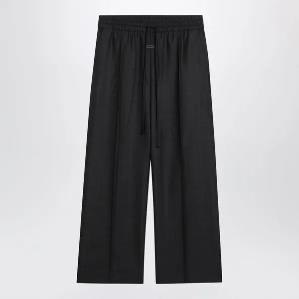 Fear Of God Dark Grey Wide-leg Wool Trousers - Gray