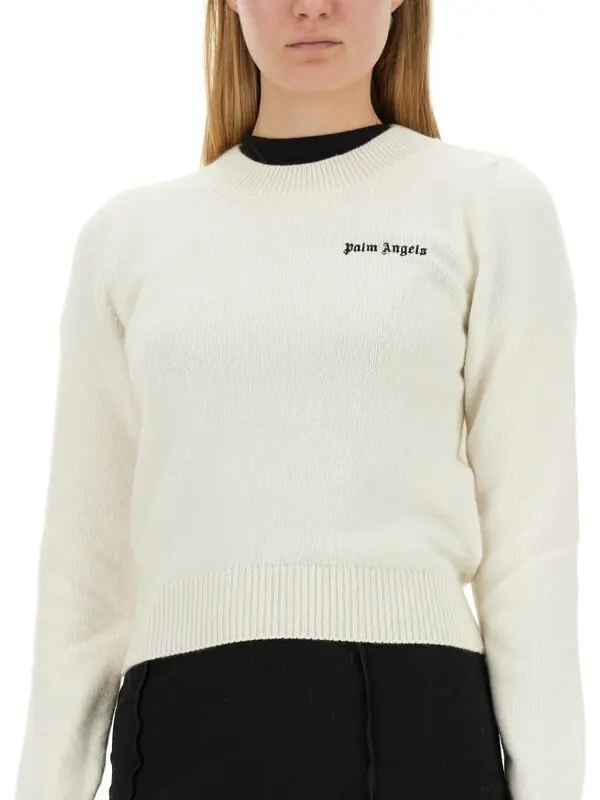 Palm Angels Logo Jersey - Cream