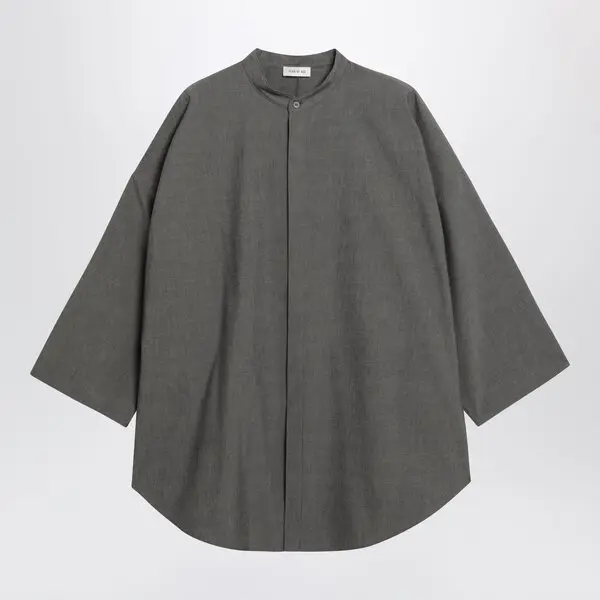 Fear Of God Relaxed Mandarin Shirt In Wool Blend - Gray