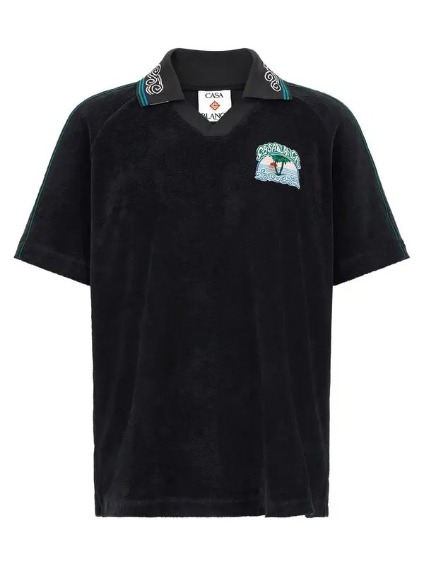 Casablanca Towelling' Jacquard Polo Shirt