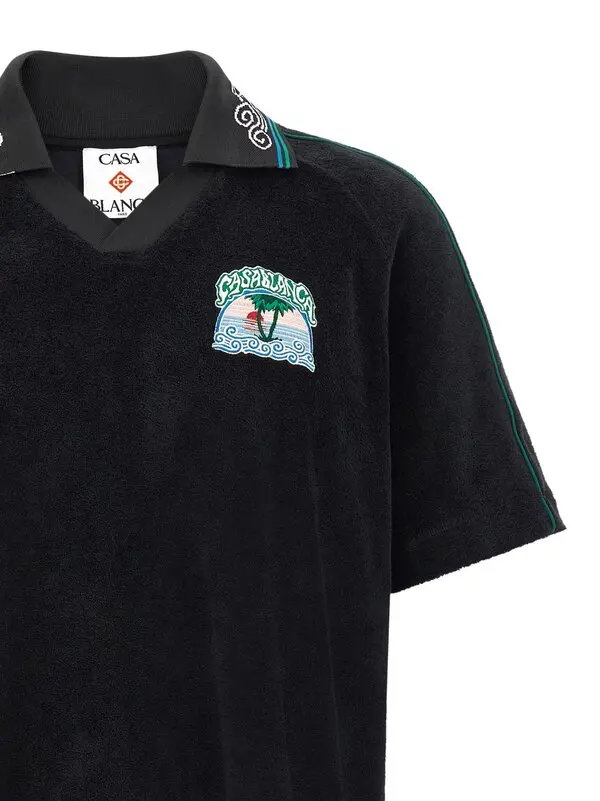 Casablanca Towelling' Jacquard Polo Shirt